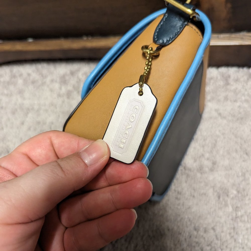 Coach Tea Rose Saddle Colorblock Rambler 16 - Gem